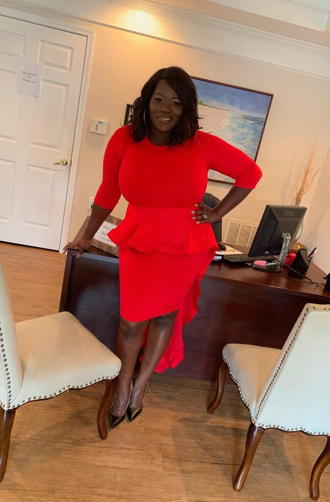 Ruby Woo Peplum dress – BellaDonna Dream Boutique